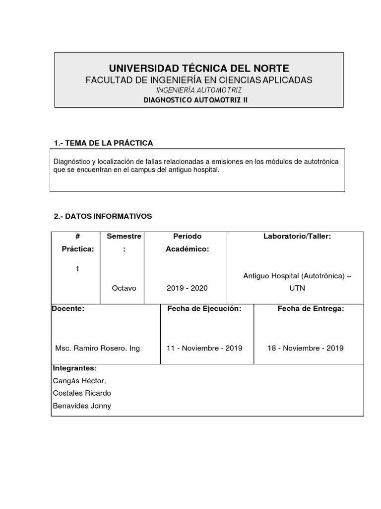 Informe Control de Emisiones. AT5102 | PDF | Coche | Gasolina