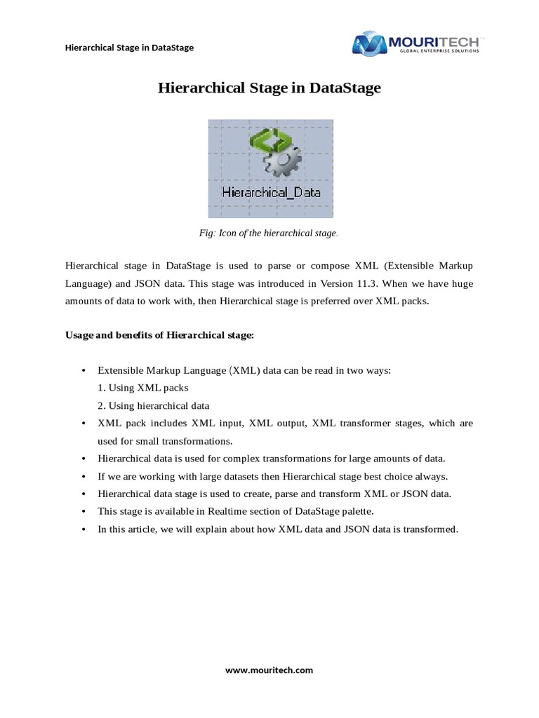 Ibm Datastage Hierarchical Stage Eswarb Oct18 V4 Pdf Xml Json