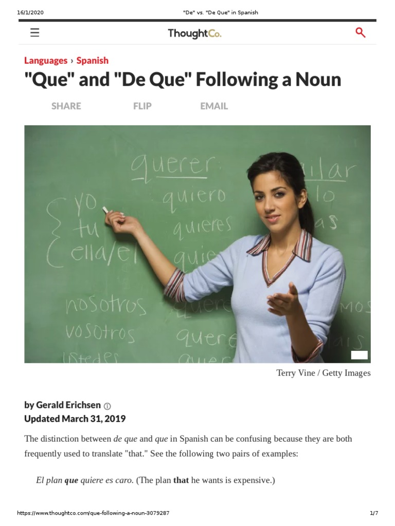 de - vs. - de Que - in Spanish | PDF | Sentence (Linguistics) | Subject ...