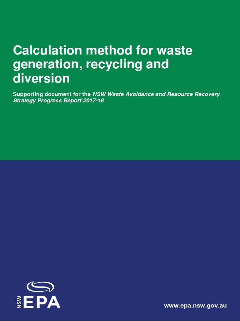 19p1655 Calculation Method For Waste Generation Recycling and Diversion ...