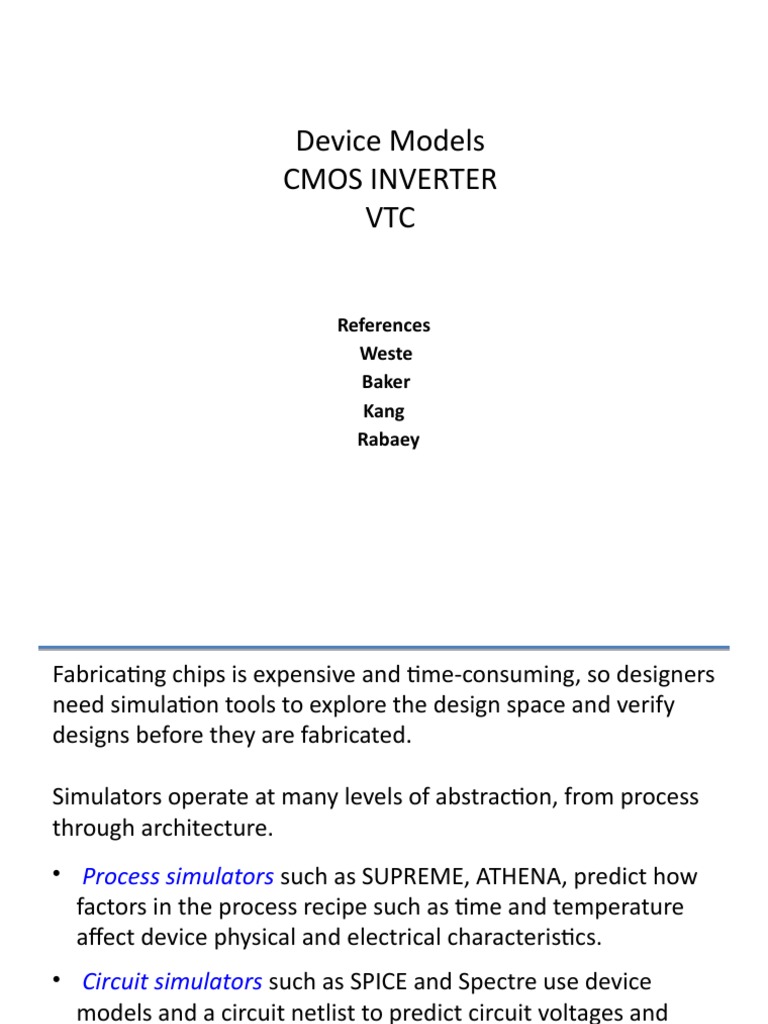 Module3 - SPICE and CMOS VTC | PDF | Spice | Mosfet