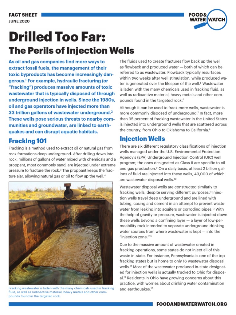 Drilled Too Far:: The Perils of Injection Wells | PDF | Hydraulic ...