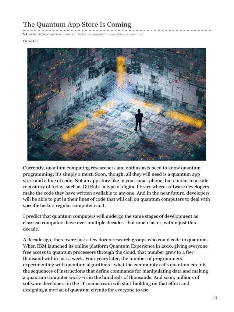 The Quantum App Store Is Coming | PDF | Quantum Computing | Software