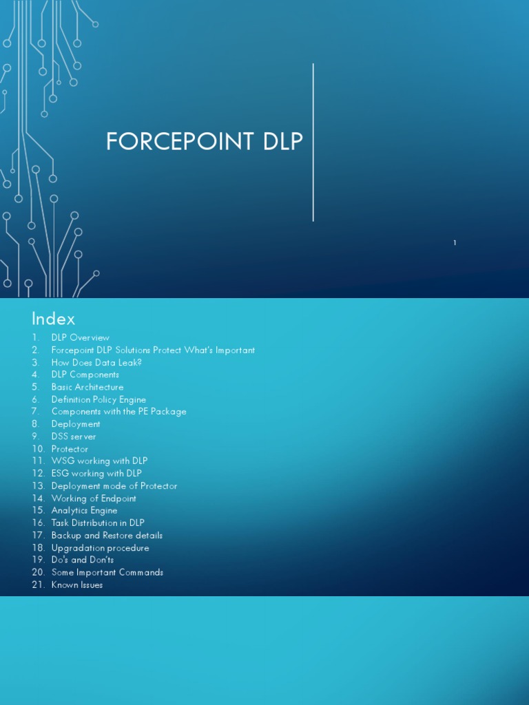 Forcepoint DLP Overview and Components | PDF | Backup | Share Point