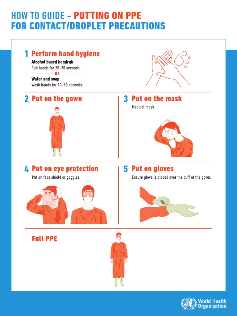 Putting On Ppe: How To Guide - For Contact/Droplet Precautions | PDF