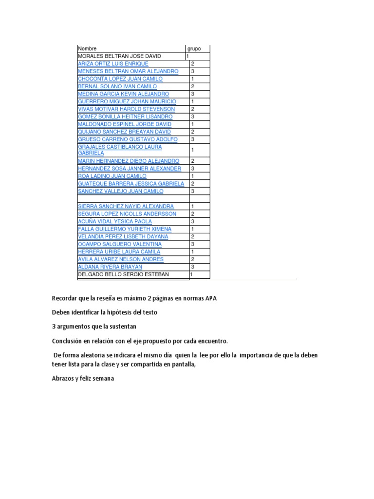 Grupos de Lecturas | PDF