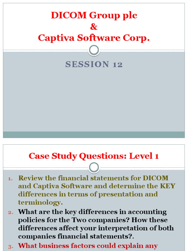 DICOM Group PLC & Captiva Software Corp.: Session 12 | PDF