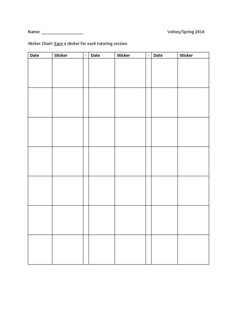 Sticker Chart | PDF