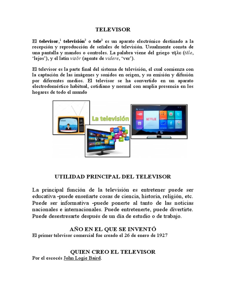 TELEVISOR | PDF | Televisión | Electrónica