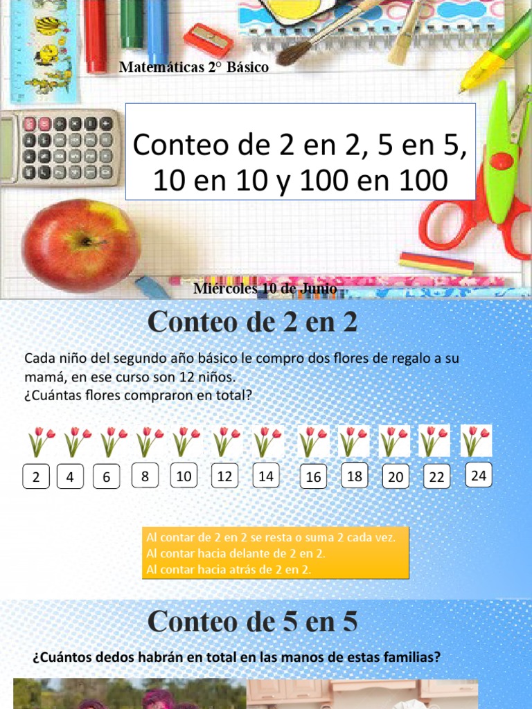 Conteo de 2 en 2, 5 En5 10 en 10 y 100 en 100 | PDF