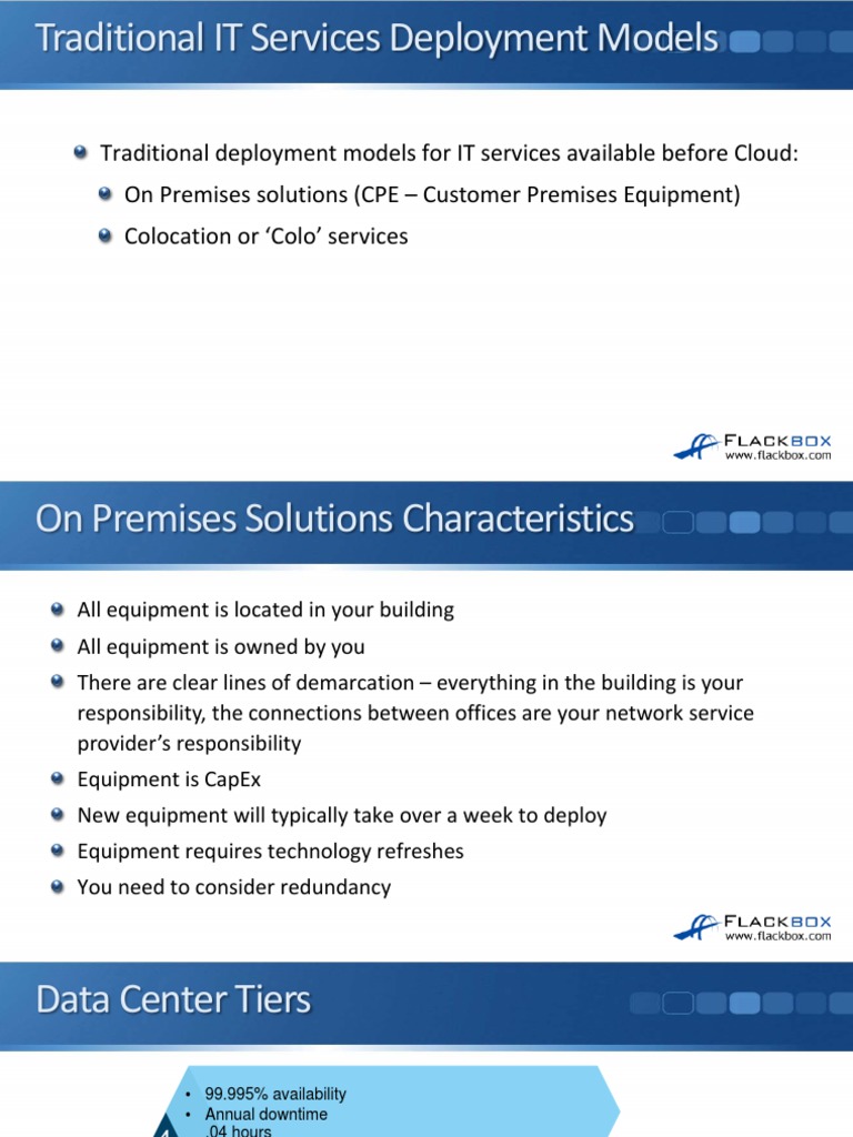 01 01 Traditional IT Deployment Models On Prem and Colo | PDF | Data ...