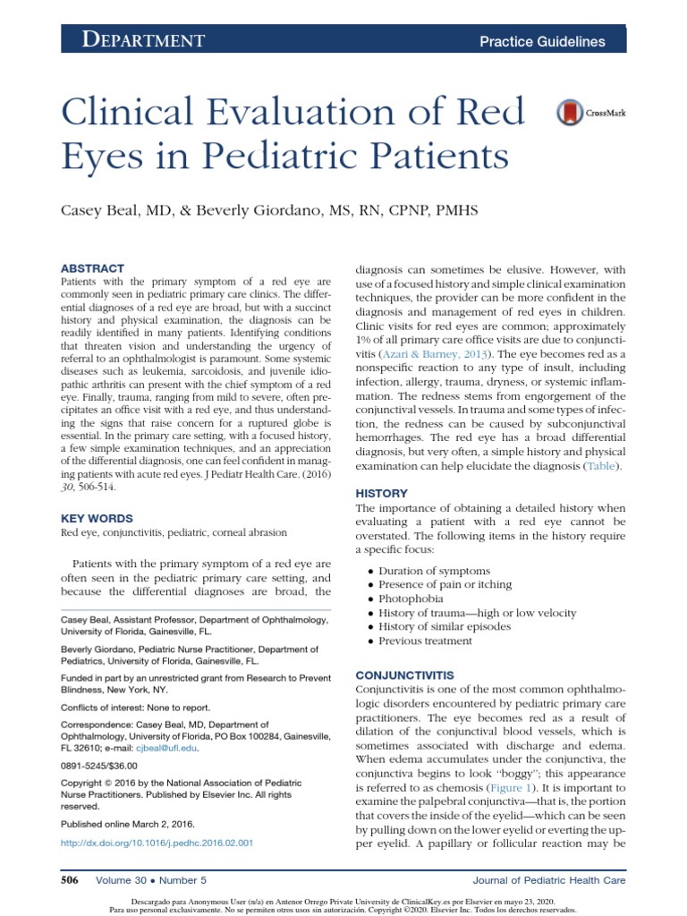 Mehu108 - U3 - T3 - Clinical Evaluation of Red Eyes in Pediatric ...