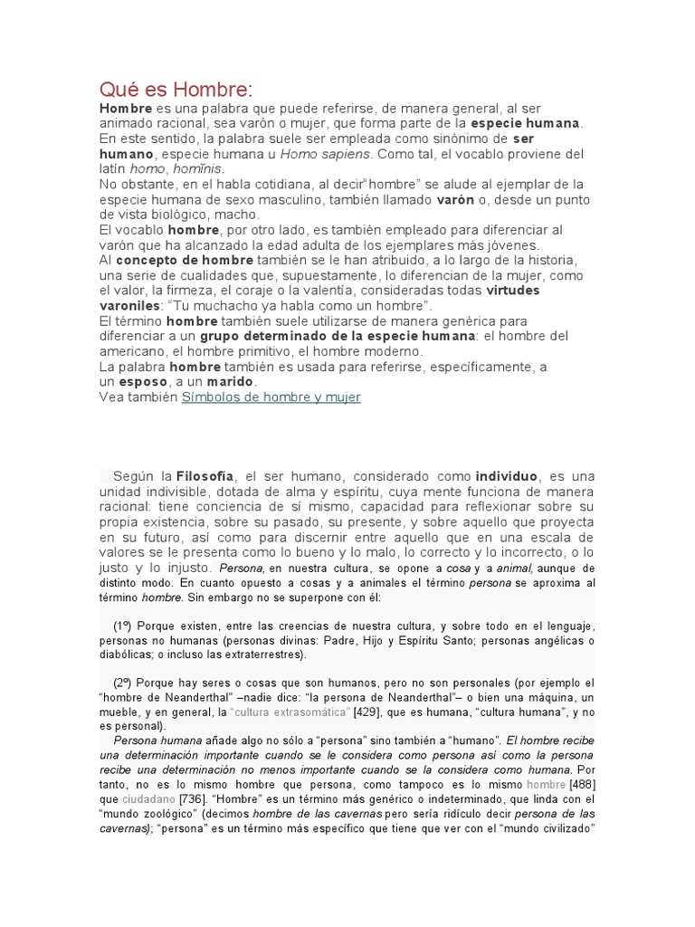 Qué Es Hombre | PDF | Homo Sapiens | Alma