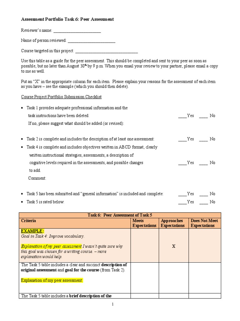 Rubric For Peer Assessment | PDF | Thought | Neuropsychology