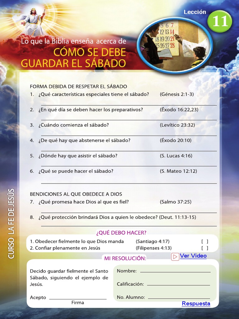 Fe de Jesus 11. Cómo Se Debe Guardar El Sábado | PDF