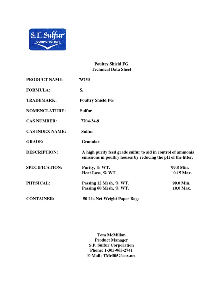 Poultry Shield FG Tech Sheet | PDF