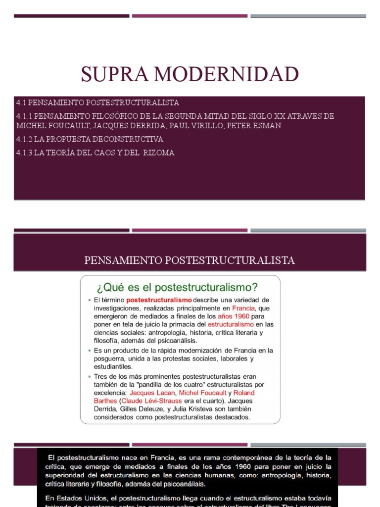 SUPRAMODERNIDAD | PDF | Teoría del caos | Jacques Derrida