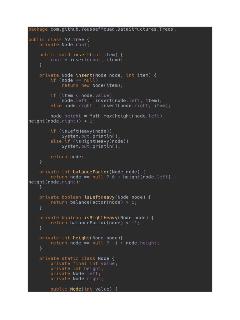 Java AVL Tree Implementation Guide | PDF