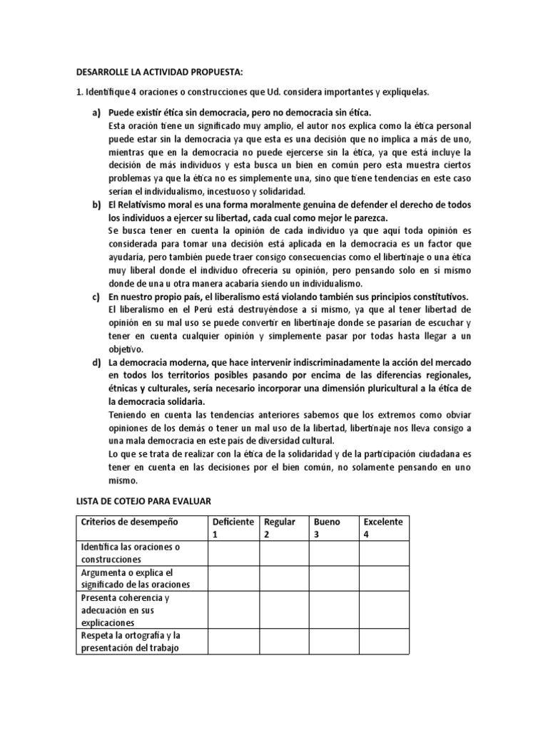 Democracia y Ética (Miguel Giusti) | PDF | Individualismo | Democracia