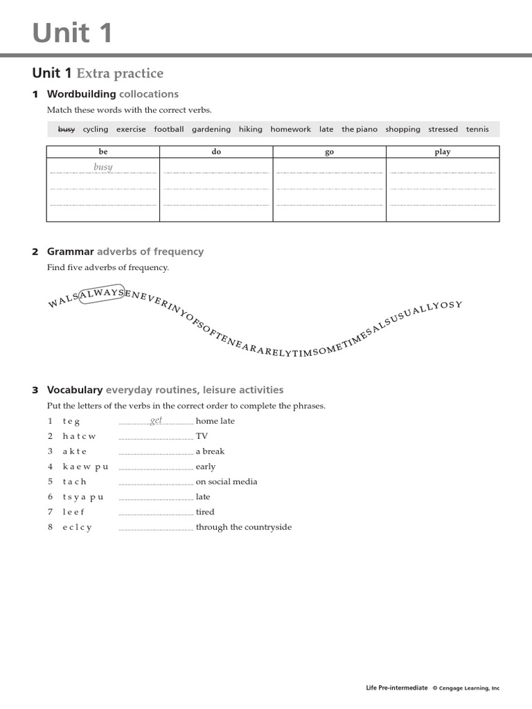 Unit 1: Extra Practice | PDF | Syntax | Communication