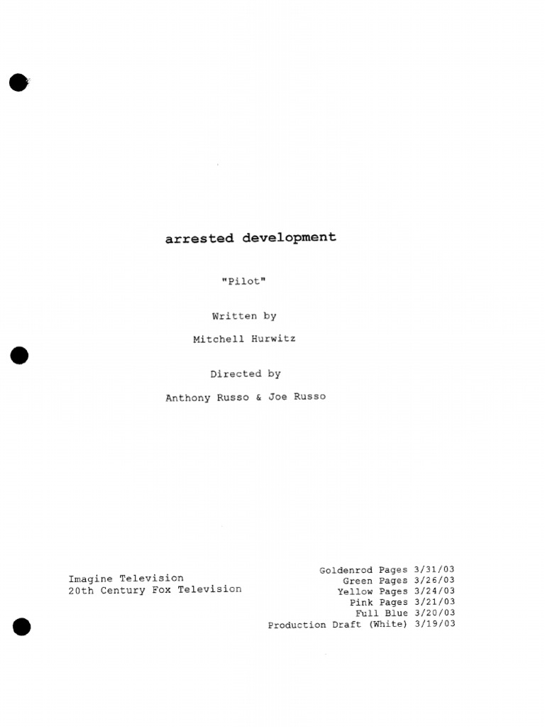 Arrested Development Pilot Script | PDF