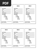 Order Slip Template for Businesses | PDF | Finance & Money Management
