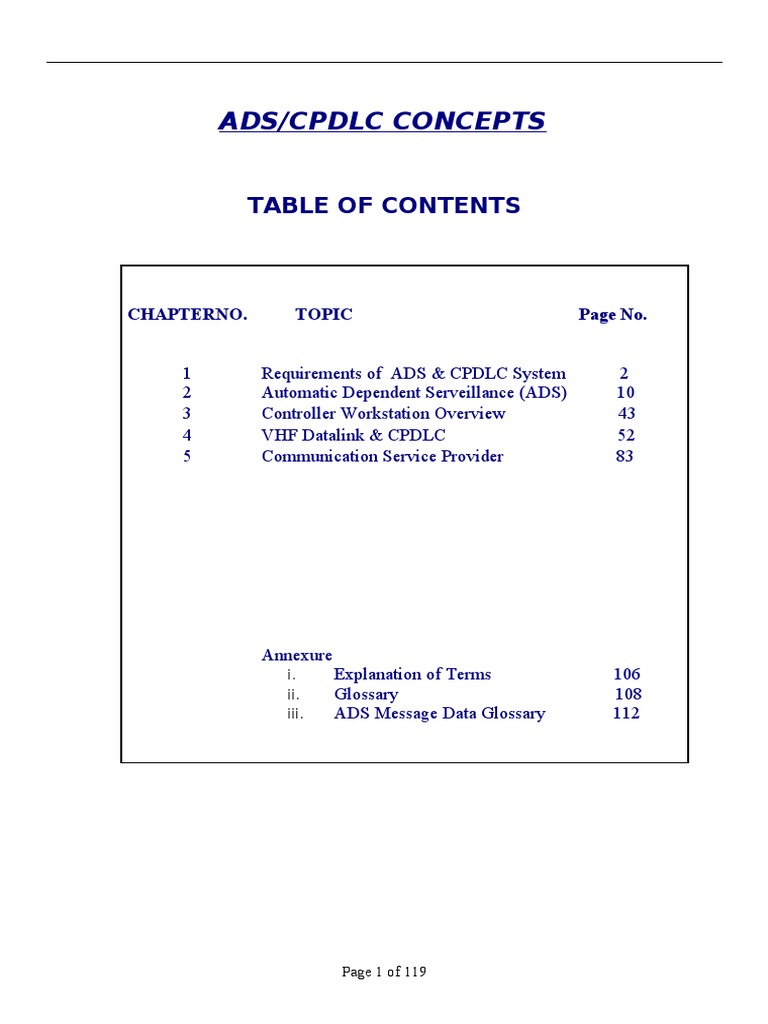Ads CPDLC Concept PDF | PDF | Air Traffic Control | Aerospace Engineering