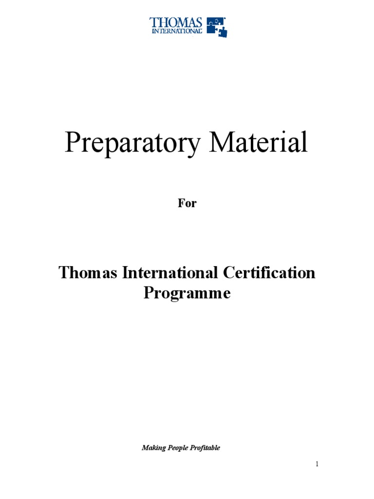 Thomas PPA Certification Preparation Guide | PDF | Validity (Statistics ...