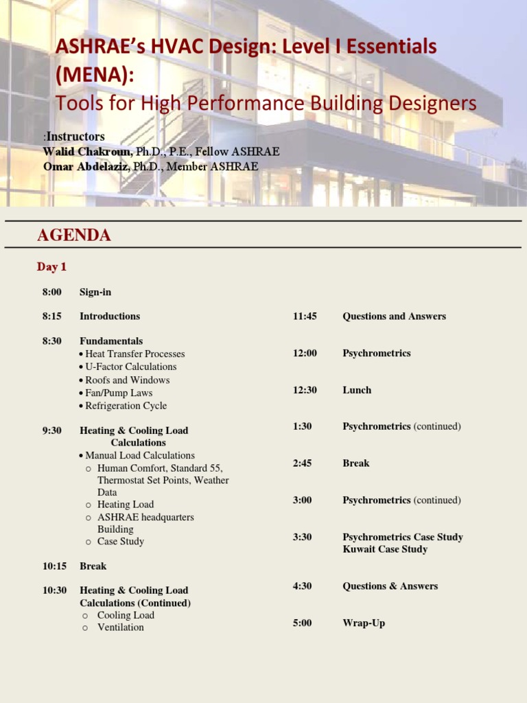 Tools For High Performance Building Designers: ASHRAE's HVAC Design ...