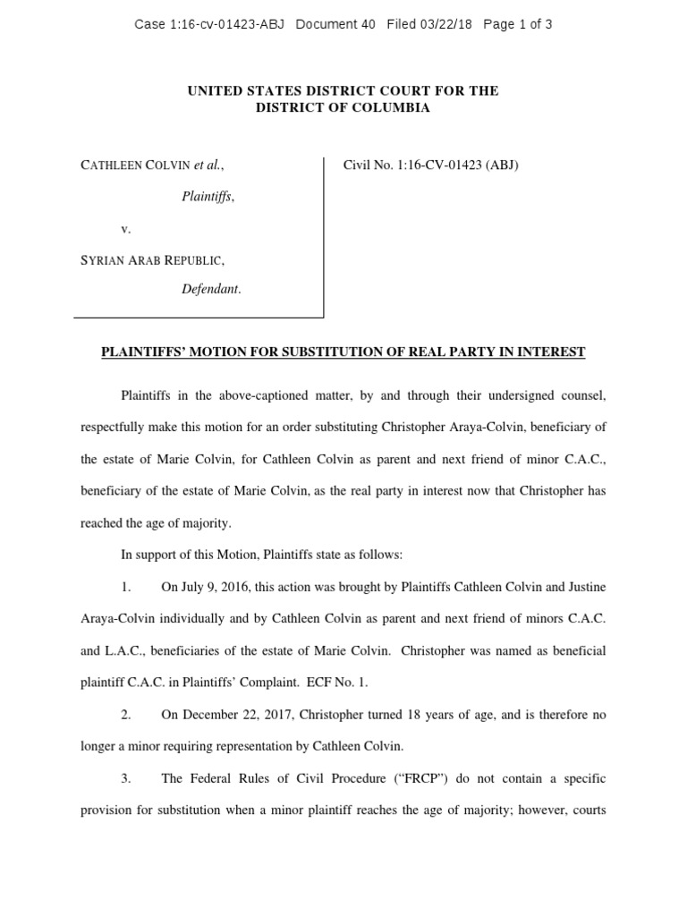 Motion For Substitution | PDF | Federal Rules Of Civil Procedure ...