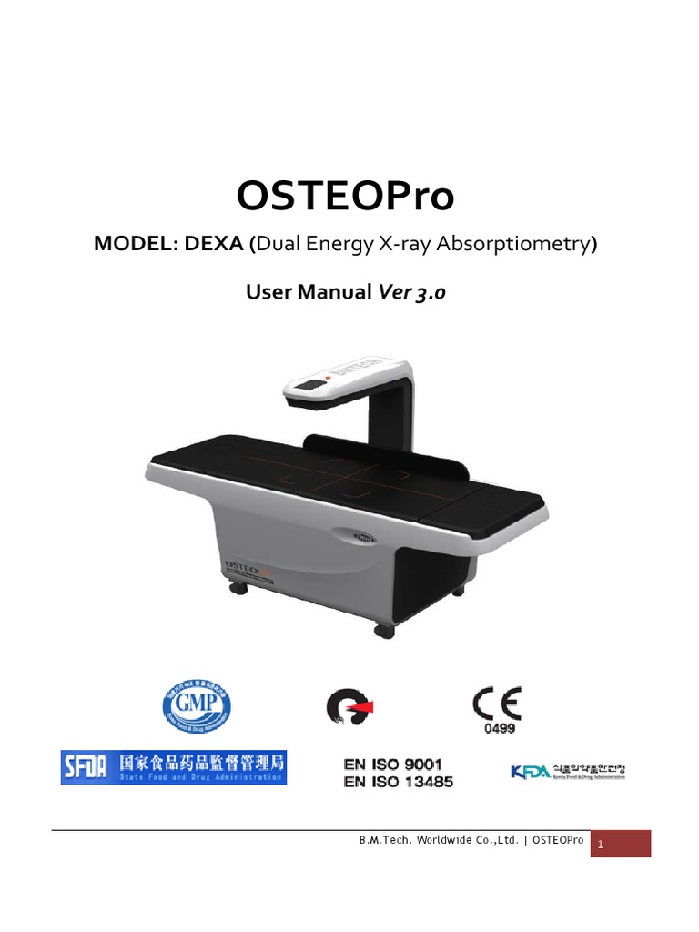 1.1. OSTEOPro DEXA User's Manual - V3.0 - 20120202 | PDF | Calibration ...