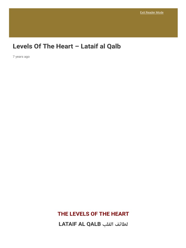 Lataif Al Qalb Niveles Sufies MUY BUENA PDF | PDF | Religious Belief ...
