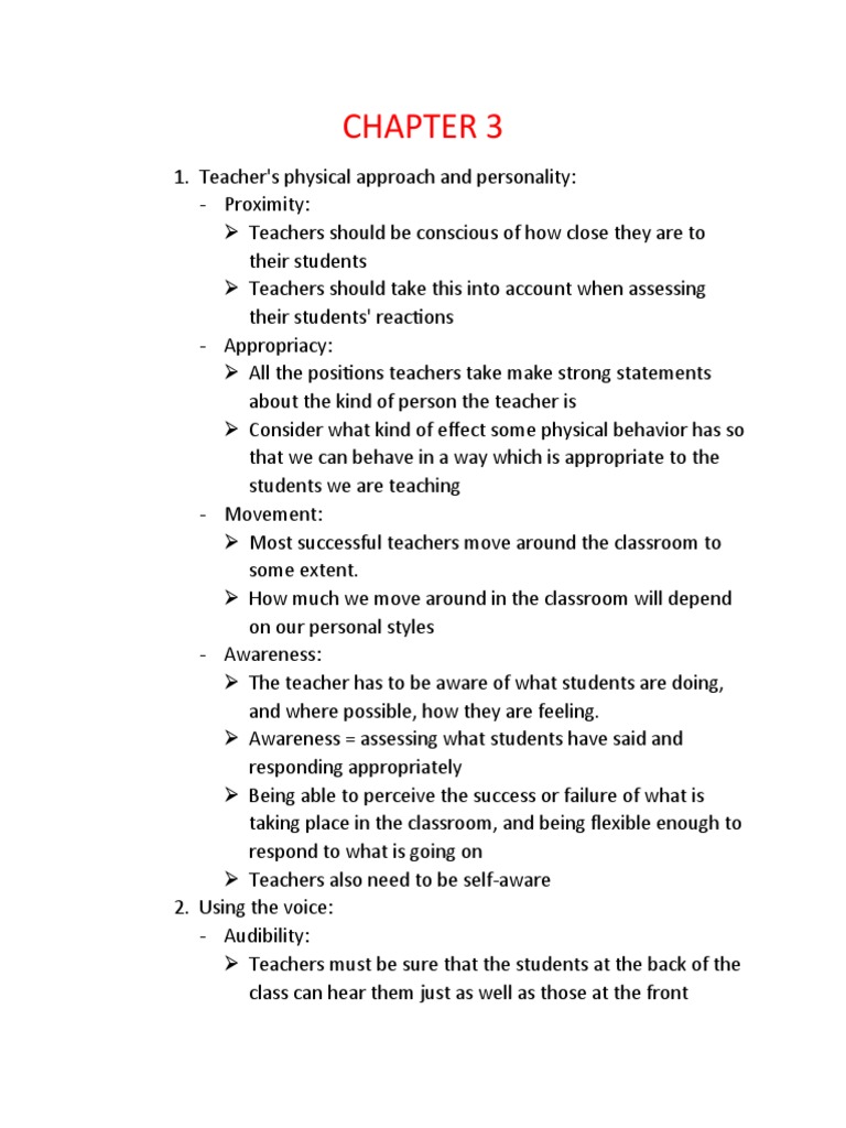 Teaching Chapter 3 | PDF | Awareness | Teachers