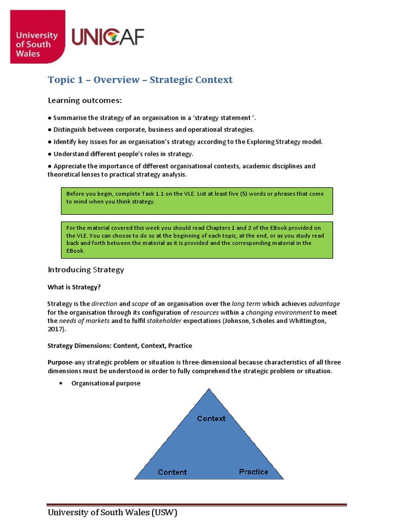 Topic 1 - Overview - Strategic Context | PDF | Strategic Management ...