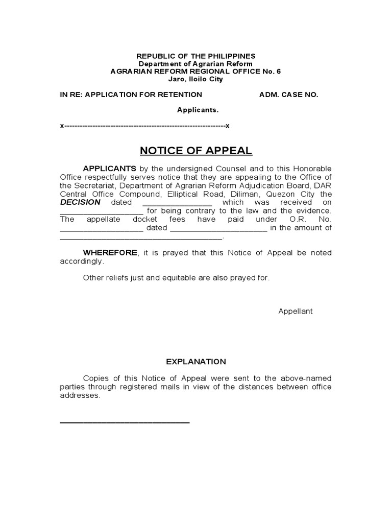 Notice of Appeal | PDF
