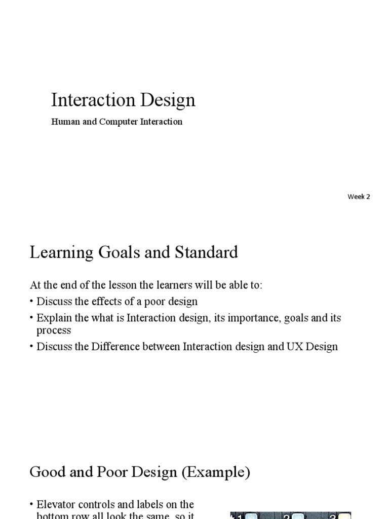 Week 2 - Interaction Design | PDF | User Experience | Cyberspace