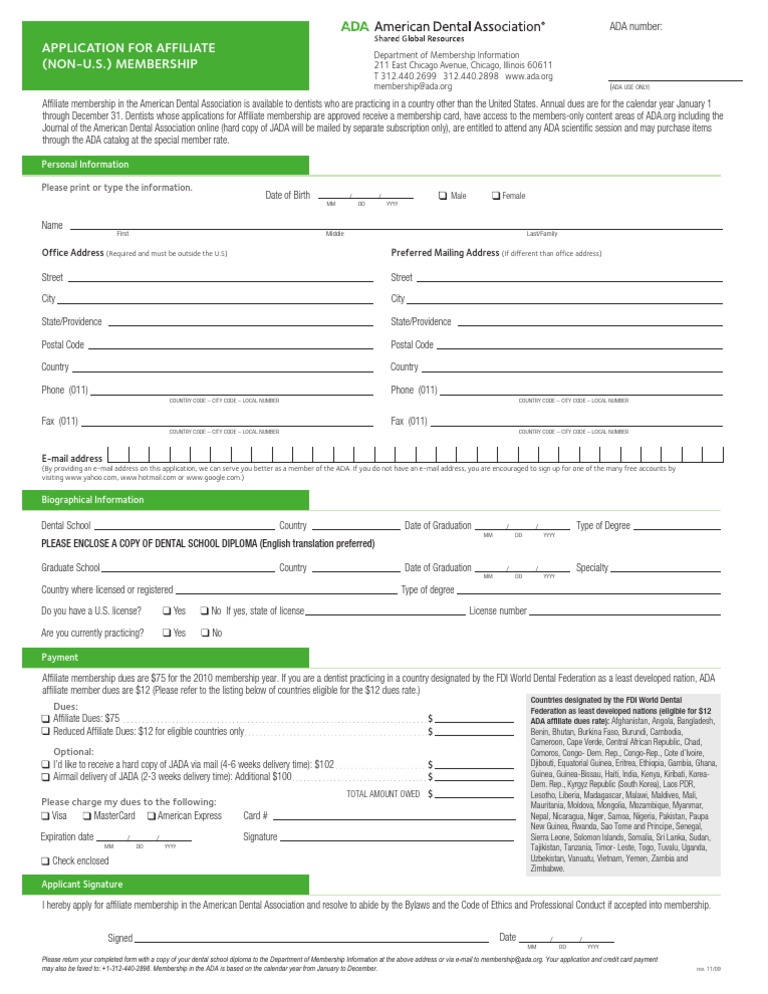 ADA Application | PDF