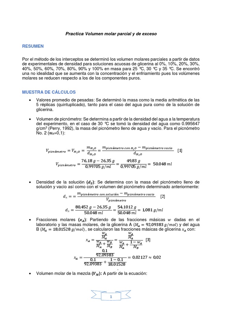 Volumen Molar Parcial | PDF | Derivado | Línea (geometría)