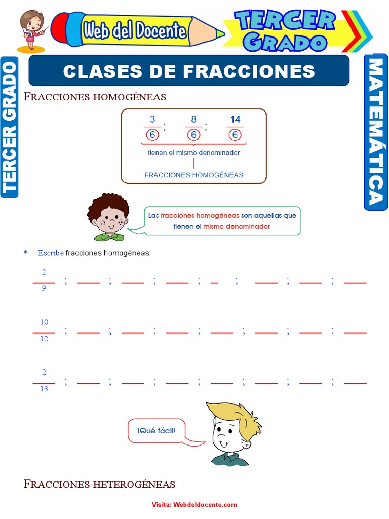 Fracciones Para 3er Grado Hojas De Trabajo De Fracciones Para