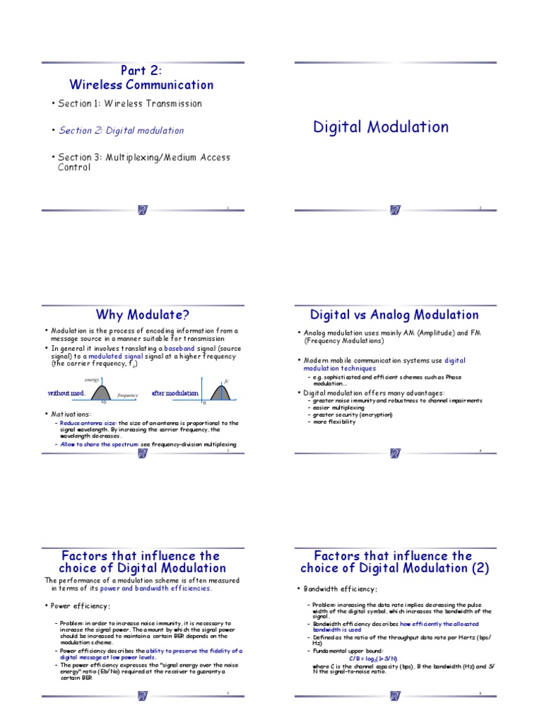 Digital Modulation Techniques Guide | PDF | Computers