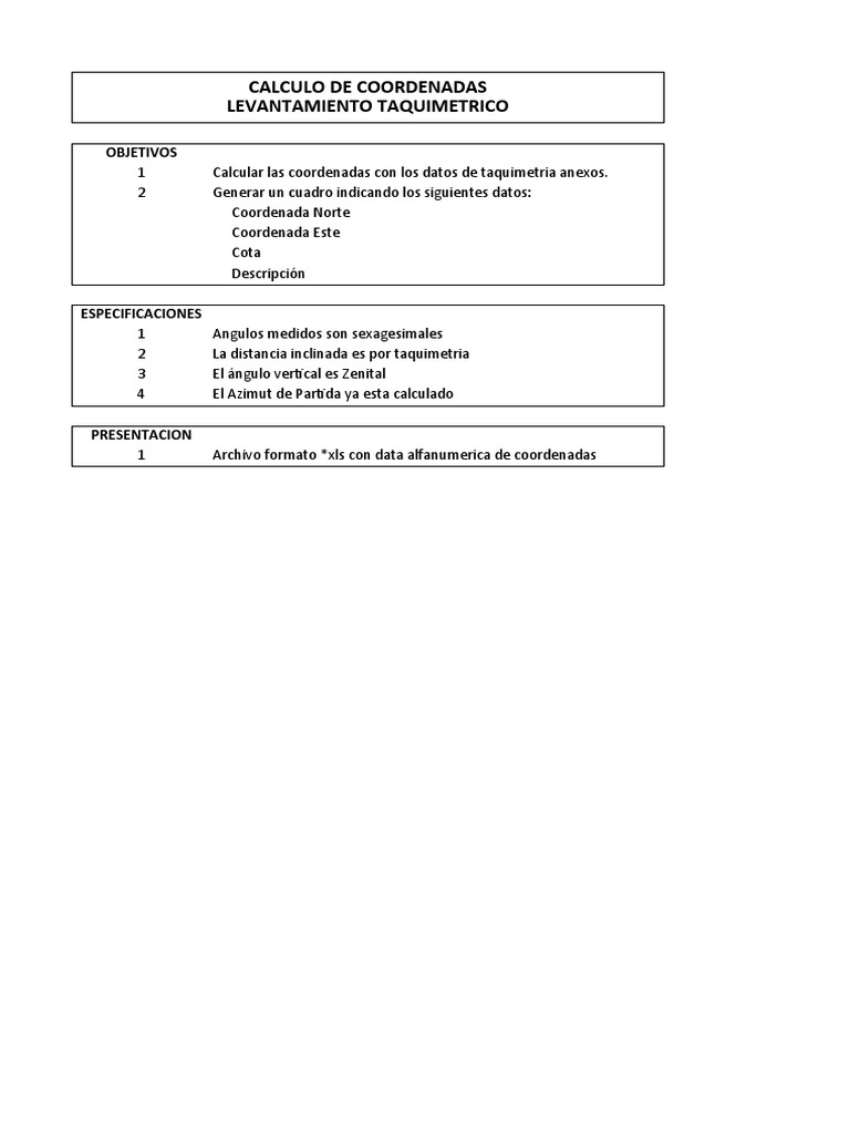 Levantamiento Taquimétrico y Cálculo de Coordenadas | PDF | Geofísica ...
