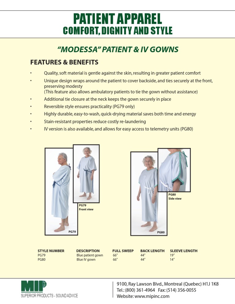 Modessa Patient Gowns Overview | PDF