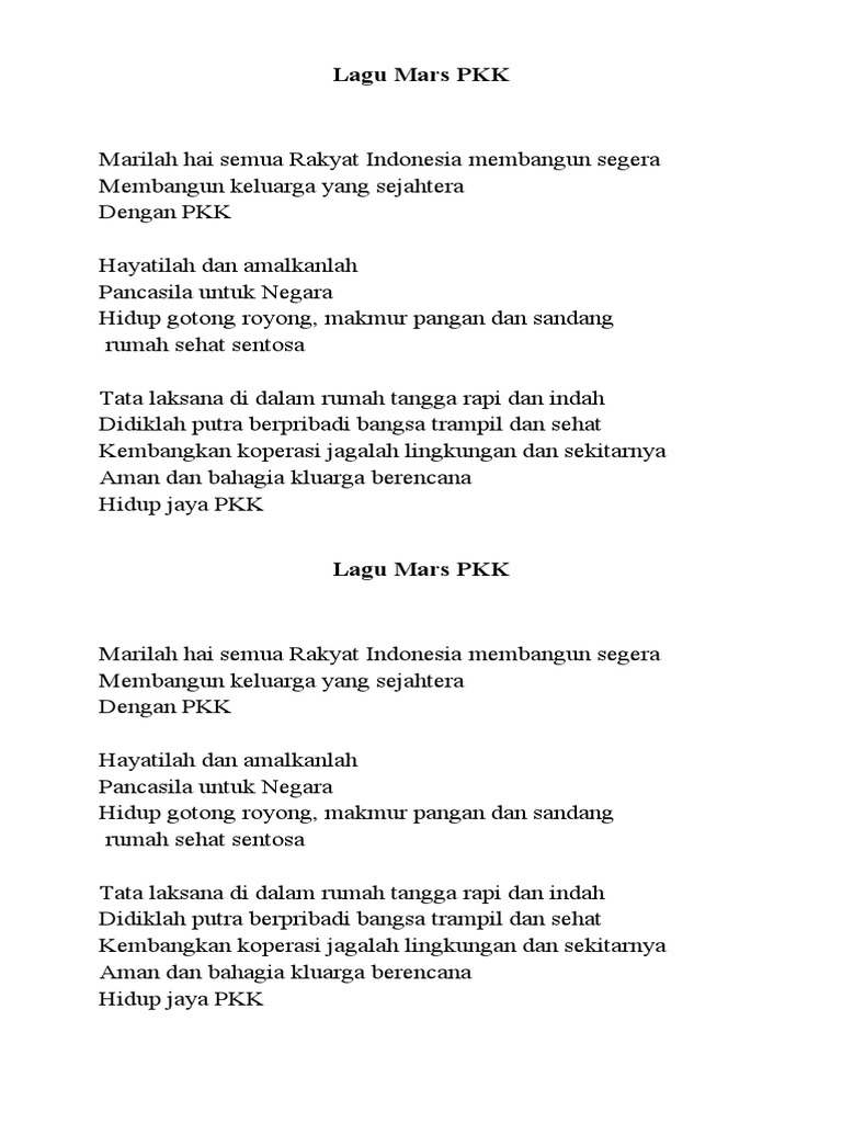 Lagu Mars PKK | PDF