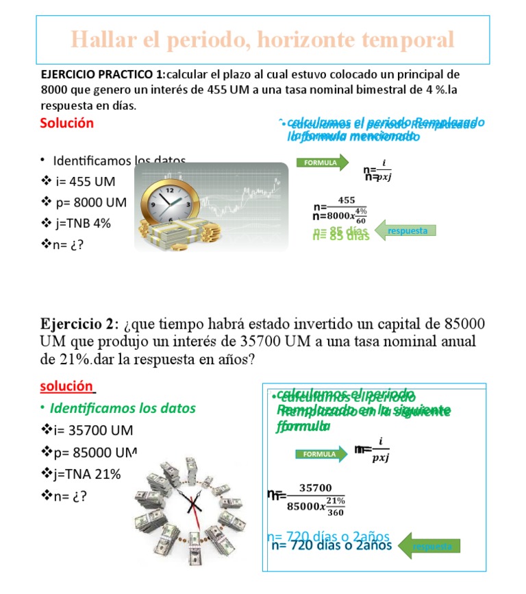 Hallar El Periodo, Horizonte Temporal, INTERES SIMPLE | PDF