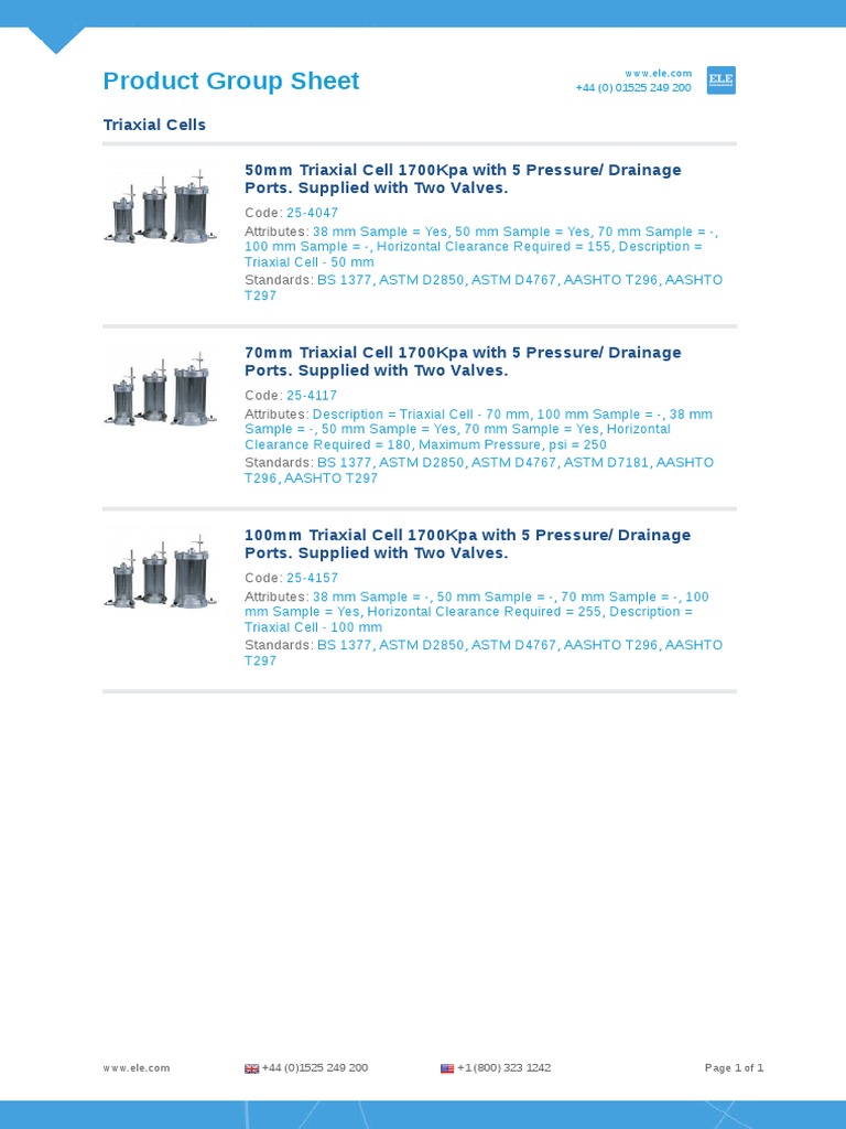 Triaxial Cells Product Overview | PDF | Computers