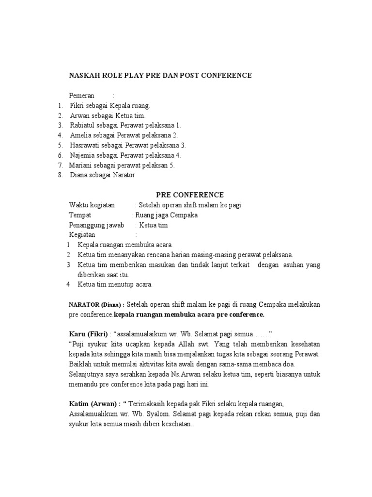PRE DAN POST CONFERENCE Kel.4b-1 | PDF