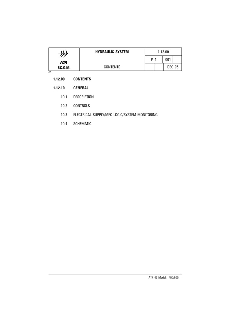 ATR Hydraulic System | PDF | Pump | Vehicle Technology