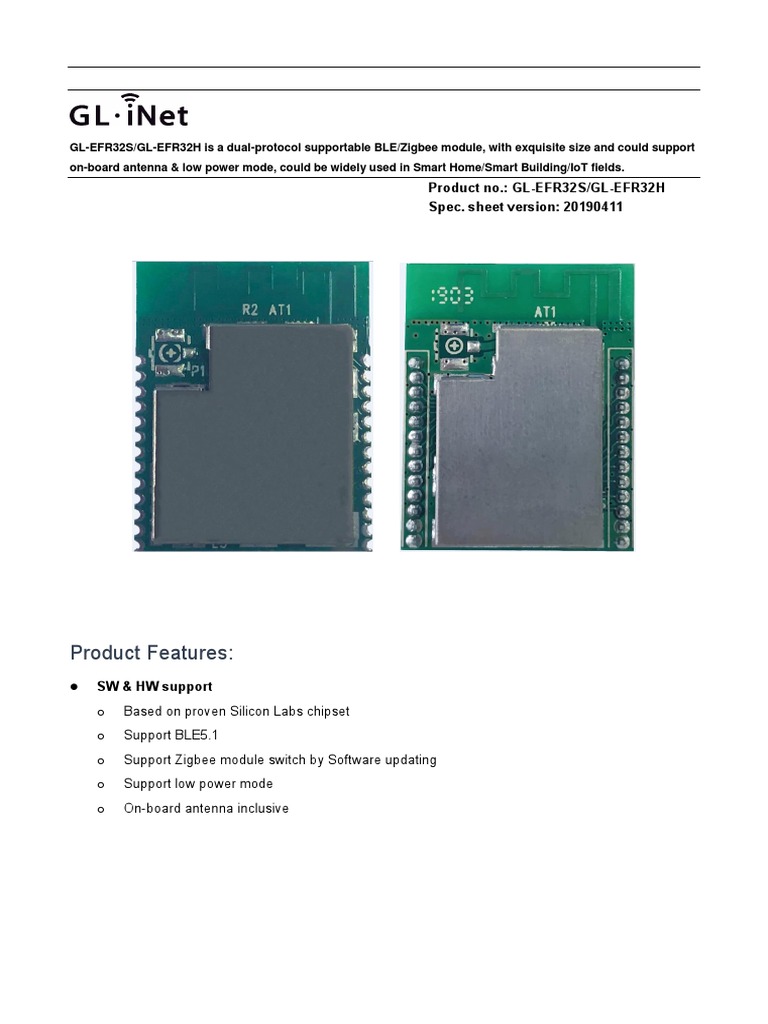 Datasheet - Bluetooth & Zigbee Module Spec - 20190423 | PDF | Radio ...