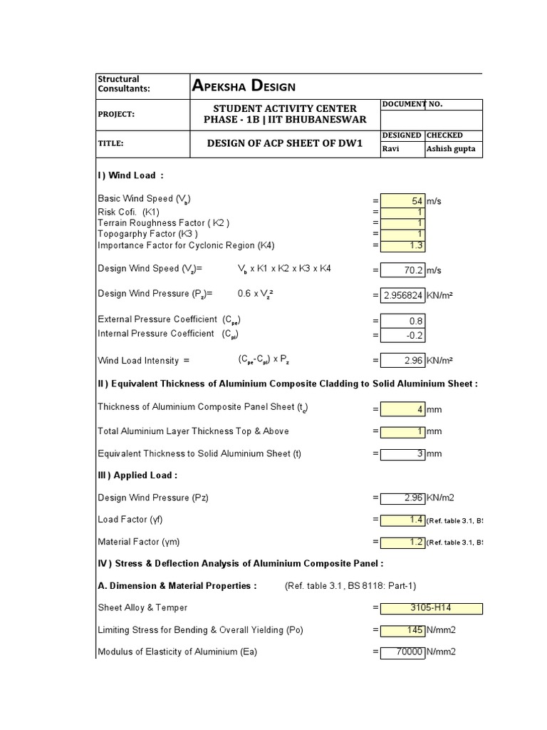 Design of Acp Sheet | PDF | Bending | Materials Science