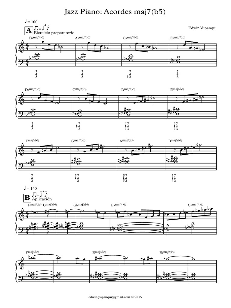 Jazz Piano Acordes Maj7 (b5) PDF | PDF